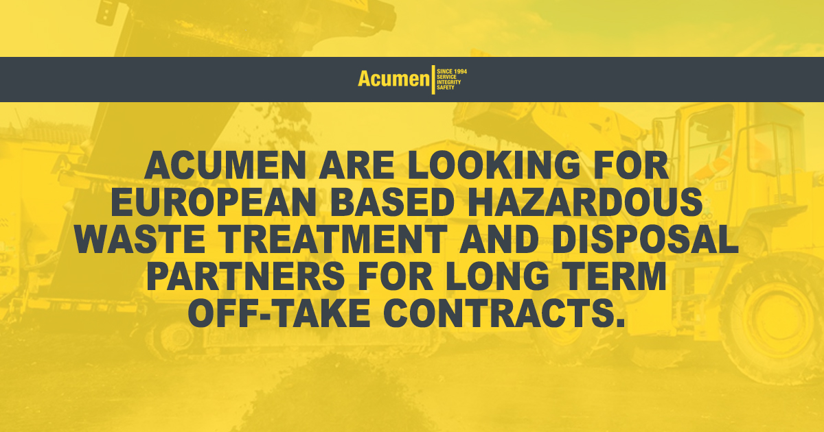 Acumen Looking For European Partners - Acumen Waste